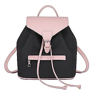 Barsine Lightweight Nylon Small Backpack Purse with Pockets Cute Two Tone Daypack for Women Girls