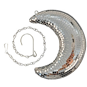 Valentines-Day Gift Disco Ball Moon-Shaped - Disco Balls Decor for Party,Room,Home,Bar,Hanging Disco Decor Retro-Reflective Disco Ball Lights Funky Home Decor(8 inch)