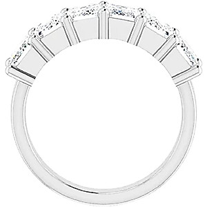 Moissanite World Touch of Paradise Bold Eternity Wedding Band, Emerald Cut 6.00CT, VVS1 Clarity, Colorless Moissanite, 925 Sterling Silver, Engagement Ring, Wedding Gift, Perfact for Gift (7.5)