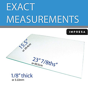 IMPRESA Crisper Glass Replacement - Refrigerator Shelf Glass Insert - Keeps Your Veggies and Fruits Fresh - 24 x 15.5 in - Easy Fridge Upgrades - Compatible with Frigidaire Model 240350608