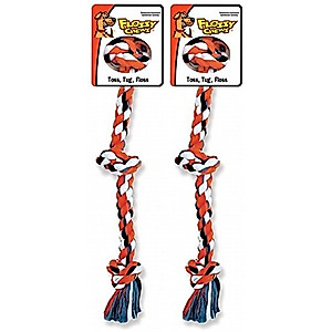 Mammoth Pet 2 Pack of Flossy Chews Knot Rope Tug Dog Toy, Medium 20-Inch