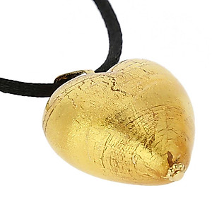 GlassOfVenice Murano Glass Heart Pendant - Rose Gold