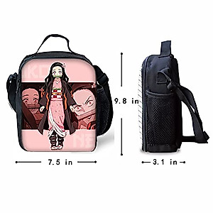 KXQWB Daily Backpack Travel Backpacks With Lunch Bag Pencil Bag Set 3 pcs Set Novelty Anime Backpack B