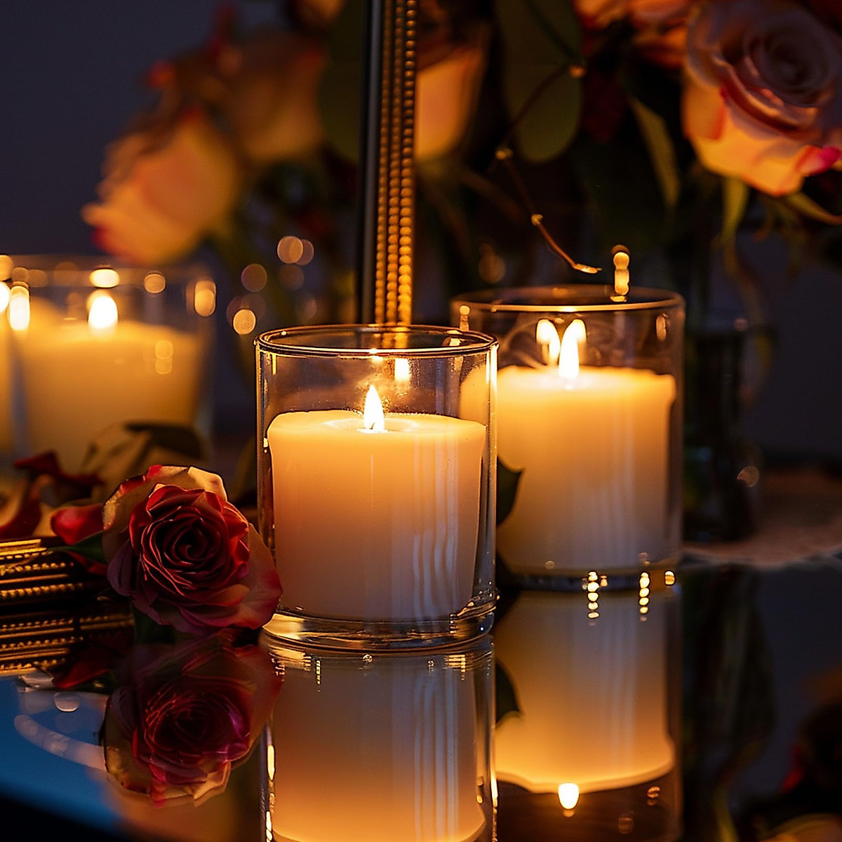 SUPMIND 15 Pack Candle Glass Jars-7oz Clear Empty Candle Jars with Bamboo Lids and Sticky Labels, Bulk Candle Jars for Making Candles Containers - Dishwasher Safe