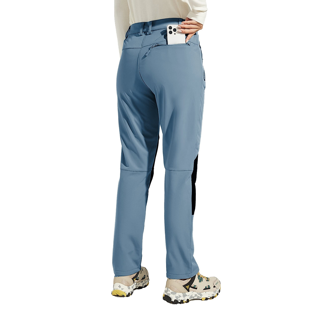 Willit Women's Snow Pants Waterproof Warm Winter Hiking Pants Outdoor Pants Insulated Cold Weather Dark Blue XL