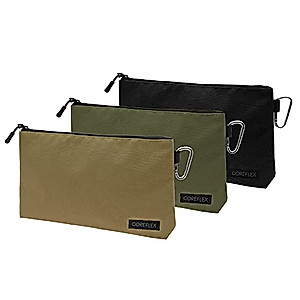 Coreflex 3 Pack Premium Tool Pouch Zipper Bag with internal pockets, 12inch Tool Bag, Multipurpose Storage pouch, Flat Bottom with YKK Zipper for Tools, Gadgets, Cosmetics, Stationary,Travel accessary