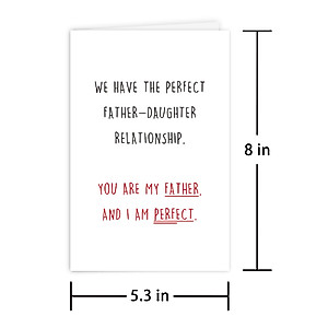 Leinessy Funny Fathers Day Card from Daughter, Humorous Dad Birthday Card, You are My Father and I am Perfect