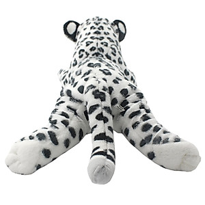 TAGLN The Jungle Animals Stuffed Plush Toys Cheetah Tiger Panther Lioness Pillows (White Leopard, 16 Inch)