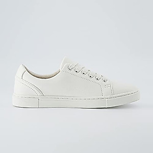 CUSHIONAIRE Women's Hashtag lace up Sneaker +Comfort Foam, Wide Widths Available, White 8.5 W