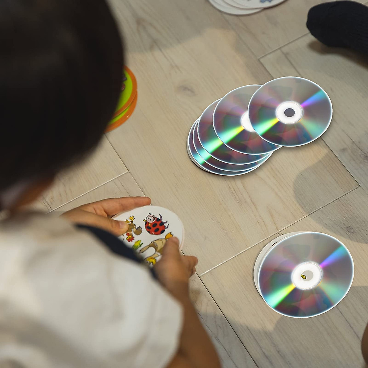 50pcs Hand Decorated Discs Decorative DIY Discs Creative Cd Discs DIY Household Cd Discs Home DIY Discs DIY Cd Discs Craft Material Bird Cd Discs Handmade DIY Cd Discs