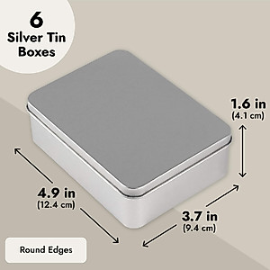 Juvale 6-Pack Gold Metal Cookie Tins with Lids - Small Rectangular Tin Boxes for Gift Giving, Home Organization (4.9x3.7x1.6 In)