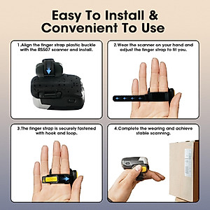 Generic RS507 Finger Strap Replacement for Zebra RS507 Ring Barcode Scanner, (KT-STRPT-RS507-10R) Adjustable Hook and Loop Straps for Secure and Comfortable Fit ((5PCS))
