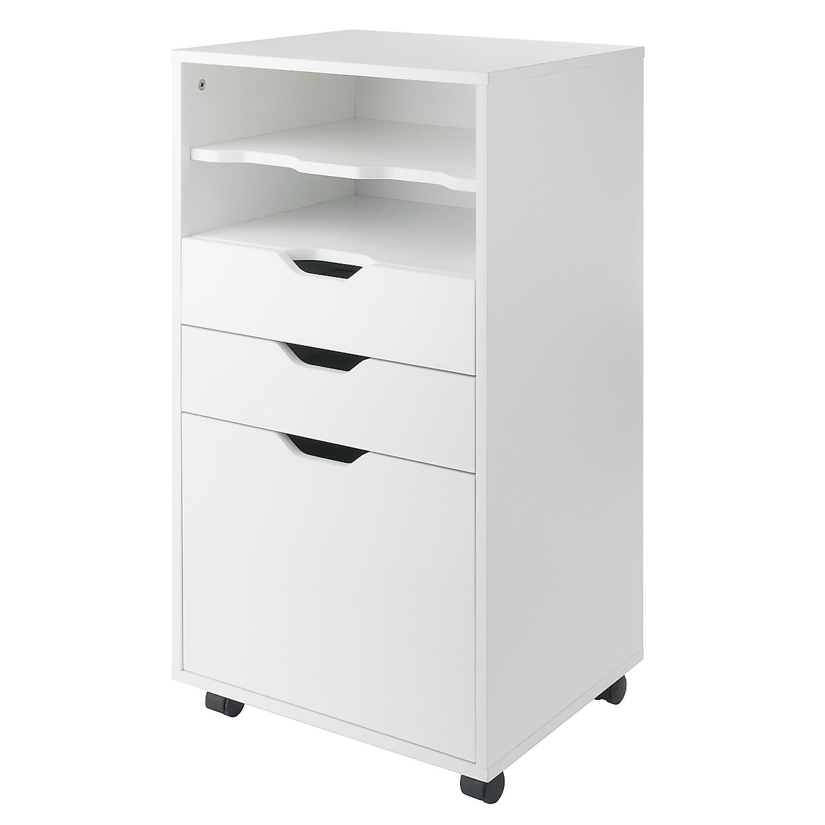 Winsome Halifax Bins & Drawers Multi-Storage Tall Mobile Cabinet, White