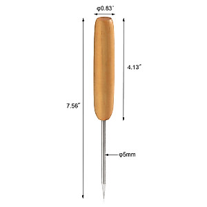New Star Foodservice 48353 1 piece Ice Pick with Wood Handle, 7.5" Carbon Steel