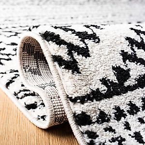 SAFAVIEH Tulum Collection Area Rug - 9' x 12', Ivory & Black, Moroccan Boho Tribal Design, Non-Shedding & Easy Care, Ideal for High Traffic Areas in Living Room, Bedroom (TUL272B)