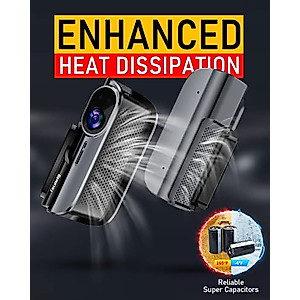 Dash Cam Front and Rear 4K Built-in 5GHz WiFi, Dual Dash Cam Front 4K/2K Rear 1080P Hidden Dash Camera for Cars, Super Night Vision, App Control, Supercapacitor, Parking Mode, G-Sensor, USB C Port