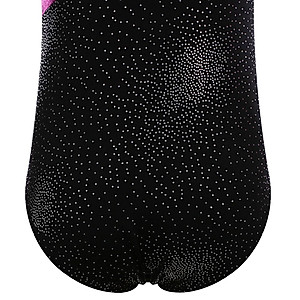 TFJH E Sparkle Leotard for Girls Gymnastics Athletic Dancing Clothes 138 Black 110