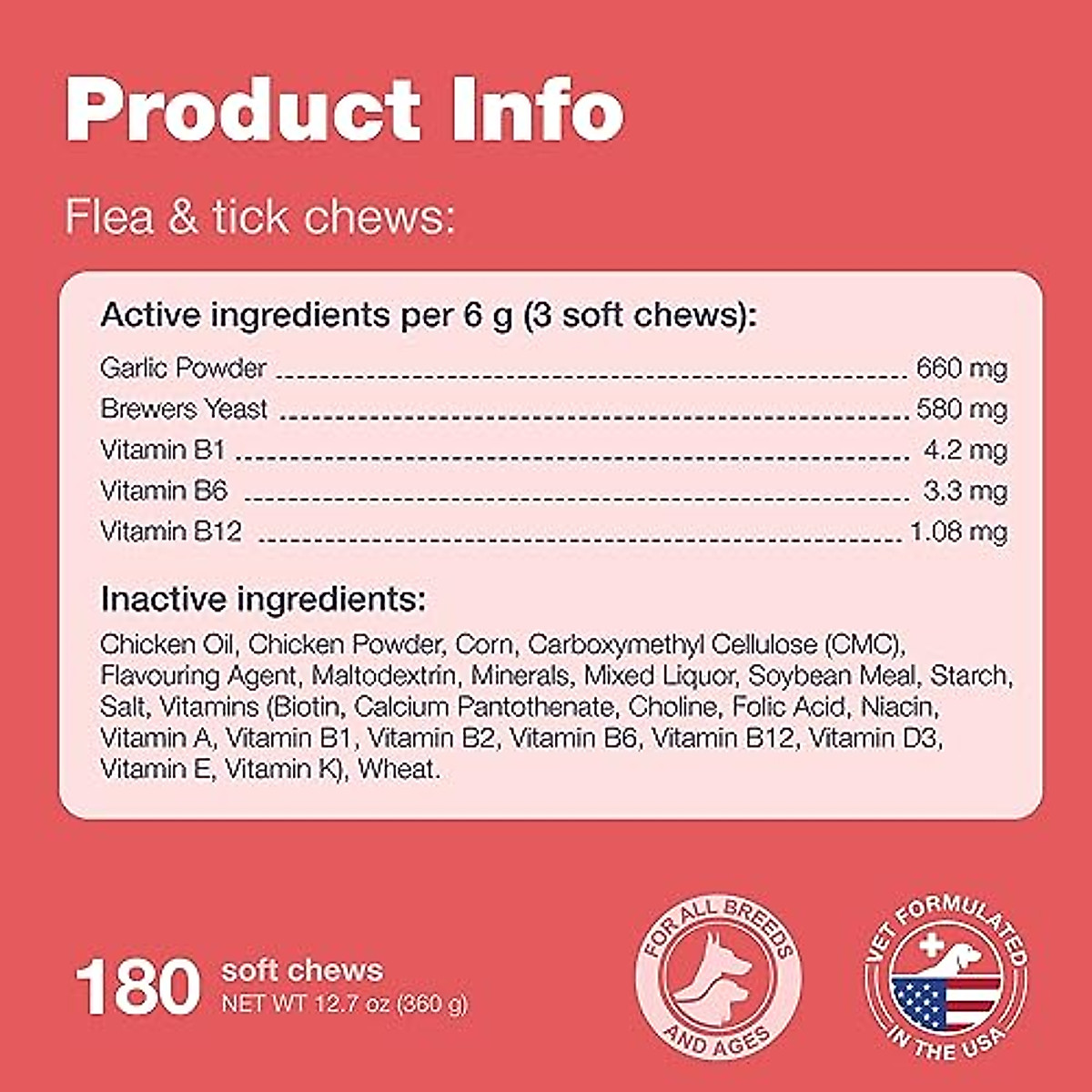 CHEWIA Flea & Tick Prevention Chews for Dogs - 180 Soft Duck Flavor Chews - Natural Dog Flea and Tick Supplement - Flea and Tick Prevention Pet Supplies for Dogs of All Breeds, Ages & Sizes