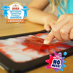 Sky Castle DoodleJamz JellyBoards — Squishy Drawing Pads Filled with Non-Toxic Sensory Gel – No-Mess Fidget Art – ASMR – Re-usable for Endless Artistic Creations (Blue and Red Gel)