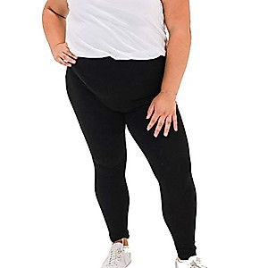 Spalding Women's High-Waisted Cotton Leggings | Comfortable Yoga Pants | Black | 1X