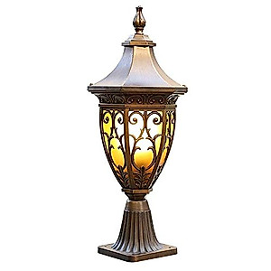 ZMY Rustic Home Garden Pillar Lamp Garage Pavilion Post Light Lawn Waterproof Column Lighting Aisle Door Outdoor Exterior Pathway Illumination