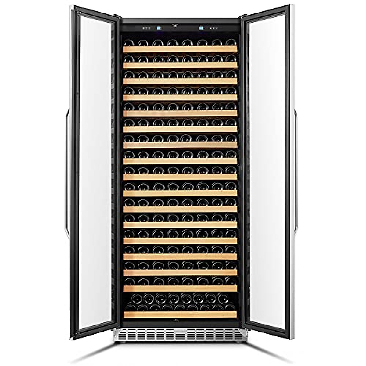 Wine Cooler Refrigerator 2 Glass Door 321 Bottles Dual Zone Reversible Commercial Cooler For Restaurant Bar Grocery Store NSF WI321DD