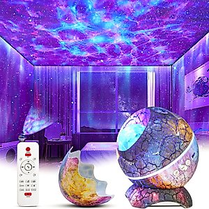 Rechargeable Star Projector, Galaxy Projector for Bedroom, Starlight Projector with Remote Control, Music Speaker & White Noise, 14 Colors LED Night Lights Gift for Kids Room, Christmas, Room Decor