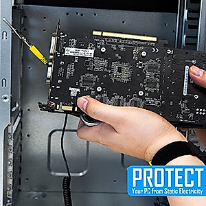 KingWin ATS-W24YKingwin Anti Static Wrist Strap Yellow, Adjustable ESD Wrist Band Fits Your Wrist Comfortably. Grounding Bracelet to Protect Your PC Computer or Electronics from Static Electricity