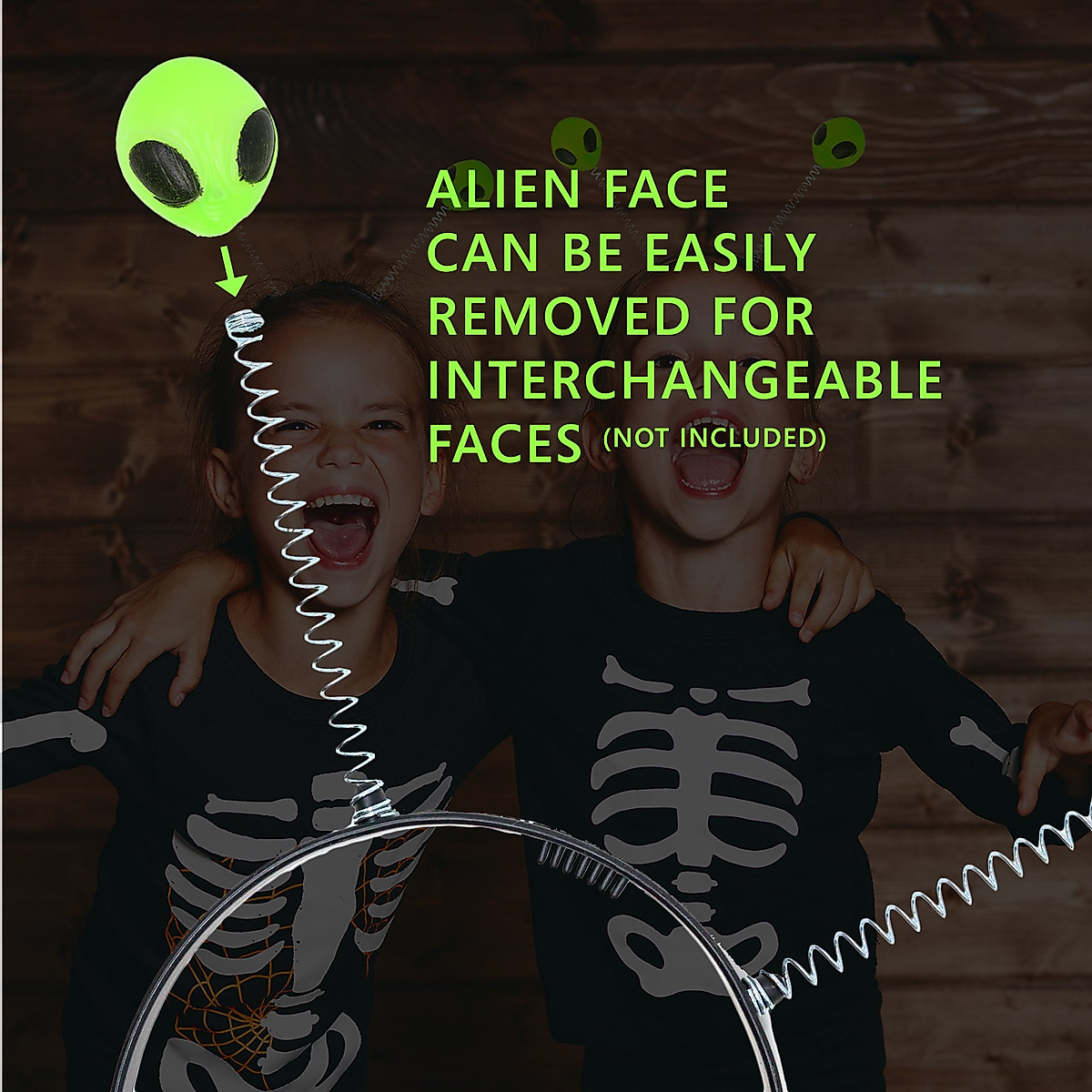 Alien Boppers Kids Headband Party Favors - Glow in The Dark Headbands Aliens - Pack of 12