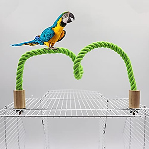 2 Pack Bird Hemp Rope Perch Swing, Bird Cage Stand Pole Accessories, Paw Grinding Standing Climbing Perch for Parrot, Parakeet, Budgies, Lovebirds(23.62"/60 cm)
