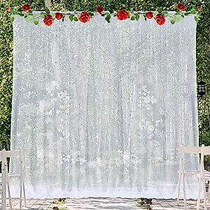 10x10ft White Tulle Backdrop Curtains for Parties, Sheer Backdrop Curtain Wedding Photo Backdrop Drapes for Baby Shower Photography Birthday Party (White)