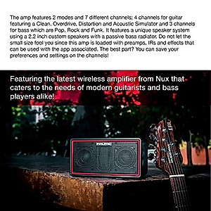 NUX Mighty Air Wireless Stereo Modelling Guitar/Bass Amplifier with Bluetooth,Mobile App