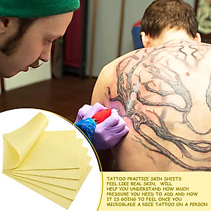 6 Sheets Large Tattoo Practice Skin 8 x 12 Inch Fake Tattoo Skin Kit 3mm Thick Fake Skin Double Sides Silicone Skin for Beginners and Experienced Artists