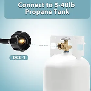 SHINESTAR 12FT Propane Extension Hose with Gauge, Propane Tank Extension Hose for RV, Gas Grill, Stove, Heater, Fire Pit and More