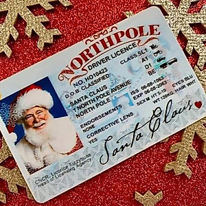 Santa Claus Lost Drivers License Christmas Decorations,Novelty Santa Sleigh Flying License ID Card,Flight License Christmas Eve Key Box Gift Xmas Tree Ornament Decorative Hanging Ornaments