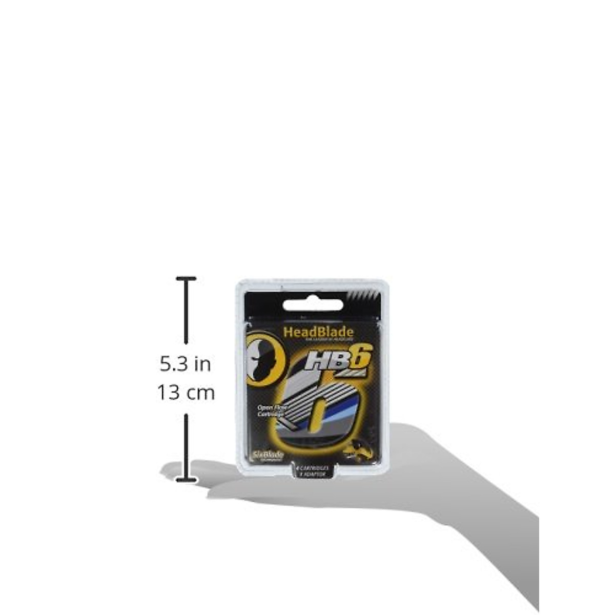 HeadBlade HB6 Refill Blades - 6 Stainless Steel Blades for No Tugging or Pulling, Shave Less, Works for Face, Body, and Scalp