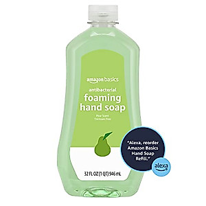 Amazon Basics Foaming Soap Refill, Pear Scent, Triclosan-Free, 32 Fl Oz (Pack of 2) (ONLY Fits Foaming Dispensers)