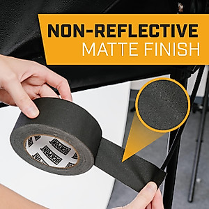 Lockport Black Gaffers Tape 3 Pack – 90 Feet x 2 Inches – Waterproof, No Residue, Non-Reflective, Easy Tear, Matte Gaffer Stage Tape – Gaff Cloth Tape for Photography, Filming Backdrop, Production