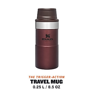 STANLEY Trigger Action Travel Mug 0.25L - Keeps Hot For 3 Hours - BPA-Free - Thermal Mug For Hot Drinks - Leakproof Reusable Coffee Cup - Dishwasher Safe - Wine