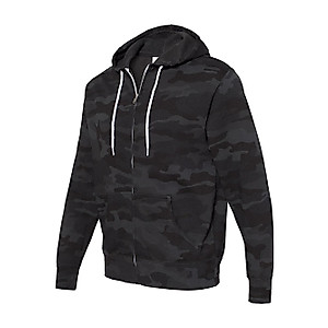 Independent Trading Co. - Lightweight Full-Zip Hooded Sweatshirt - AFX90UNZ - 2XL - Black Camo