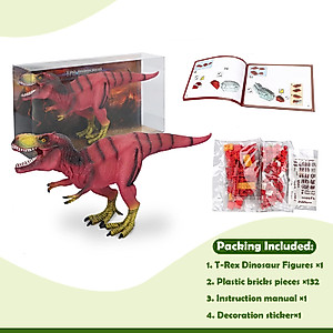 COGO MAN Dinosaurs Building Sets, Dinosaurs Toys 2 Pack, T Rex Dinosaur Figures and Dinosaur Blocks 131 PCS, Tyrannosaurus Toys for Boys and Girls Age 6-12