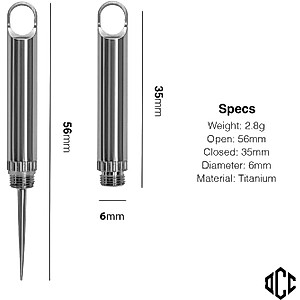 The TiPick - World's Smallest Titanium Toothpick | EDC Keychain Tool Camping Toothpick | Outdoor Concealable Micro Toothpick with Protective Case Holder (2 PACK)