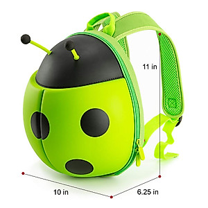 KIDDIETOTES Ladybug Backpack for Toddlers, and Children - Perfect for Daycare, Preschool, Kindergarten, and Elementary School