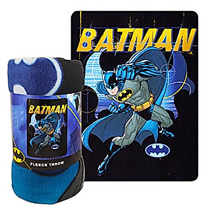 Detective Store DC Comics Batman Fleece Blanket Bundle - Batman Blanket Bundle with Batman Socks, Stickers and More for Kids Adults Children (Batman Bed) 45” x 60”