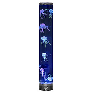 Lightahead LED Jellyfish Aqua Mood Lamp with 5 Color Changing Light Effects .The Ultimate Extra Large Sensory Synthetic Jelly Fish Tank Aquarium Mood Lamp. Ideal Gift (Extra Large)