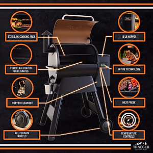 Traeger Grills Pro Series 575 Wood Pellet Grill and Smoker with Wifi, App-Enabled, Bronze