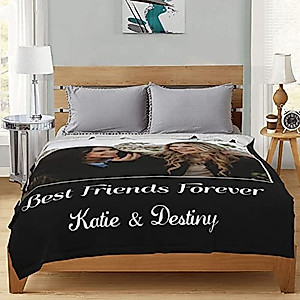 Purefly Best Friend Birthday Gifts, Customize Graduation Gifts for Best Friends Funny Idea, Customize Friendship Gifts Fleece Blanket Bestie for Friend Female Bestie BFF Sister