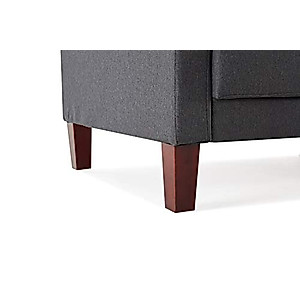 Sofa Futon Premium Linen Upholstery Sofa Can Convertible Into A Bed, Sofa Bed Upholstery with Wooden Legs, Fabric Living Room Sofa Contemporary Plush Sleeper Sofa with Padded Cushions (Grey)