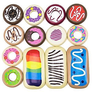 Imagination Generation Baker's Dozen Wooden Donuts, 13 Assorted Colorful Wood Eats! Pastries