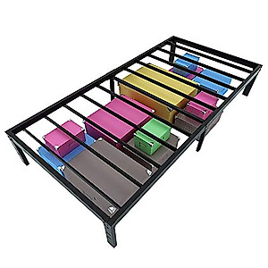 Homdock Twin XL Bed Frame, Heavy Duty 16 Inch Metal Platform Mattress Foundation/Sturdy Strong Steel Structure/Fits to 3500 lbs/Noise Free/None Slip/No Box Spring Needed/Black Finish